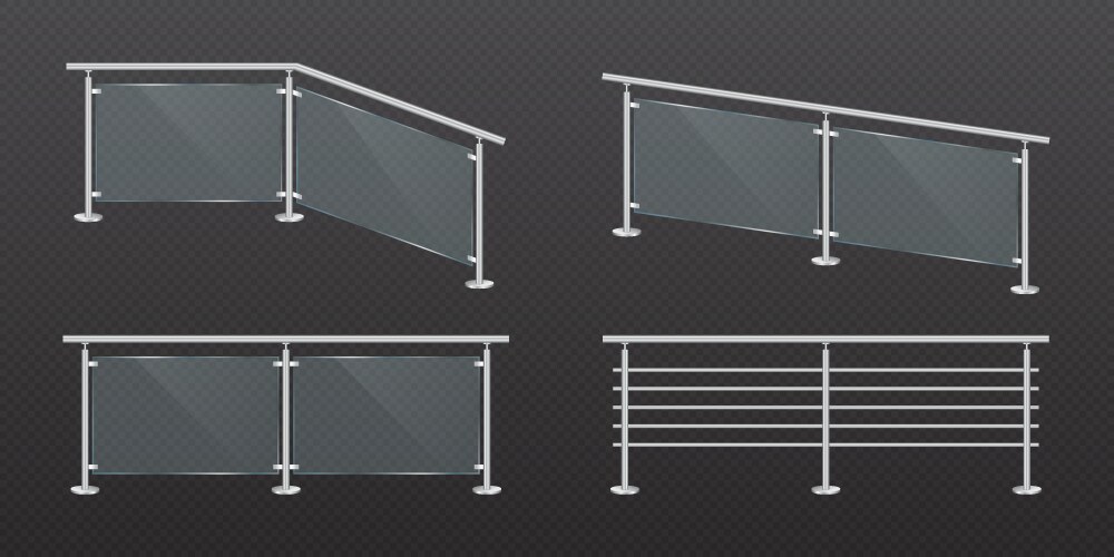 Modern Glass Balustrade Royalty Free Vector Image