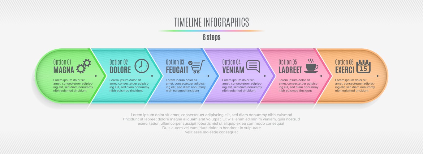 Six steps infographic timeline presentation Vector Image