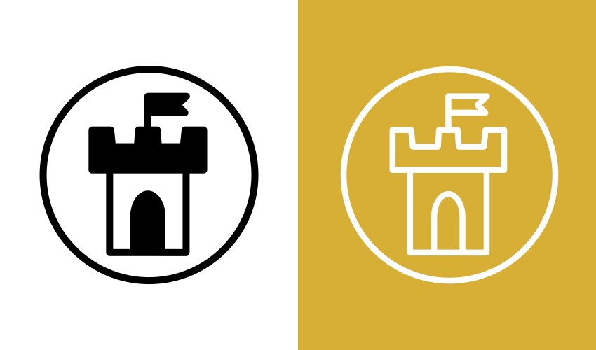 Castle fortress logo tower icon sign emblem Vector Image