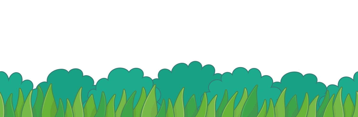 Green bush border set Royalty Free Vector Image