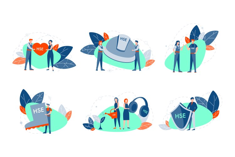 Isometric flat concept hse health Royalty Free Vector Image