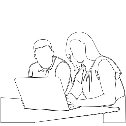 Two people talking drawing Vector Images & Graphics for Commercial Use ...