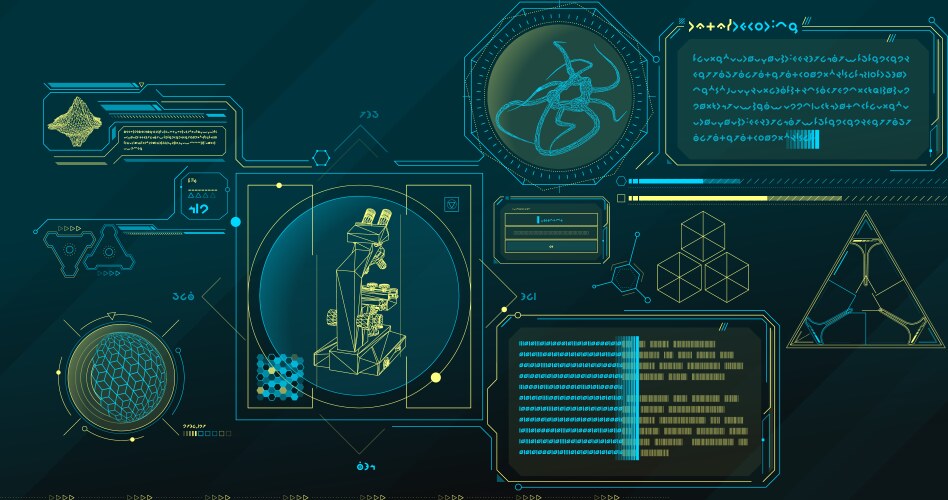 Exploration interface by sci-fi infographics Vector Image