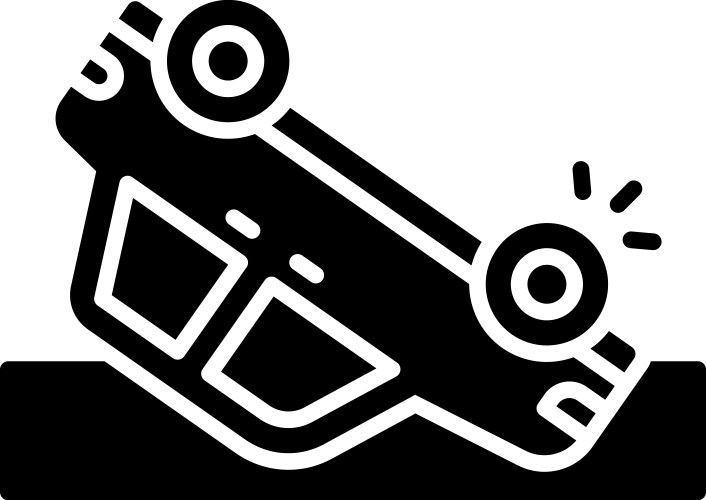 Overturned car icon accident and safety Royalty Free Vector