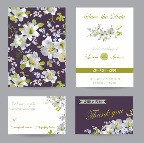 Invitation congratulation card set Royalty Free Vector Image