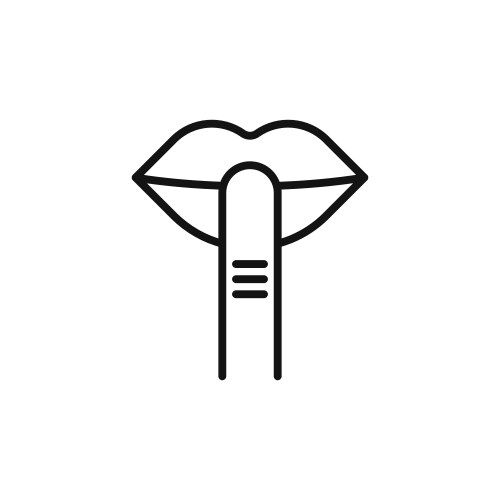 Please do quite pssst icon outline sign symbol set