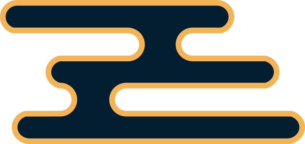 Traditional asian abstract geometric cloud outline