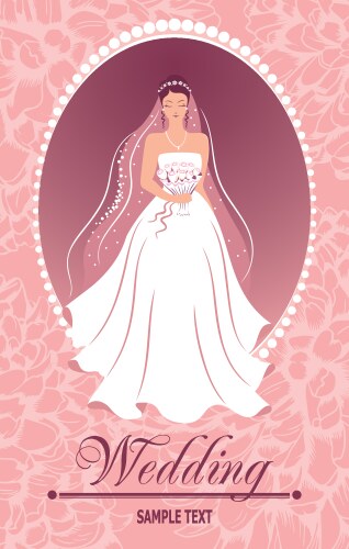 Beautiful bride Royalty Free Vector Image - VectorStock