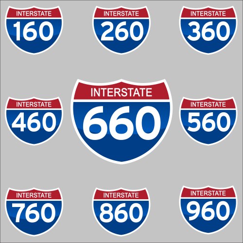 Interstate signs Royalty Free Vector Image - VectorStock