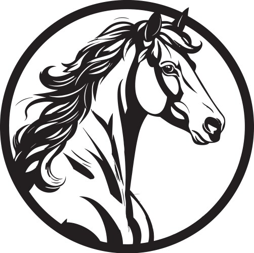 Majestic equine excellence monochrome logo regal Vector Image