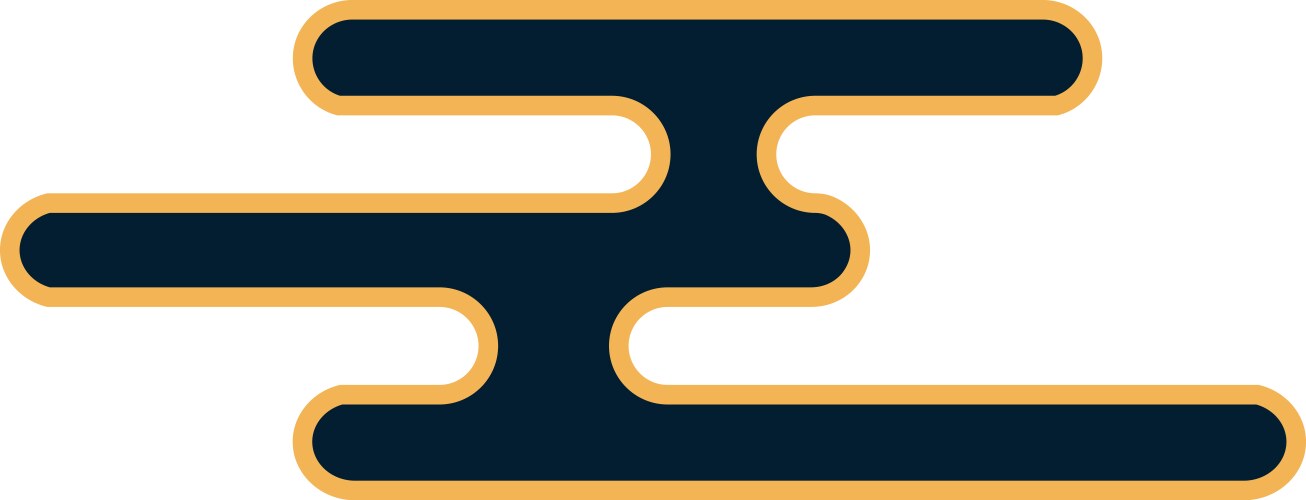 Traditional asian abstract geometric cloud outline