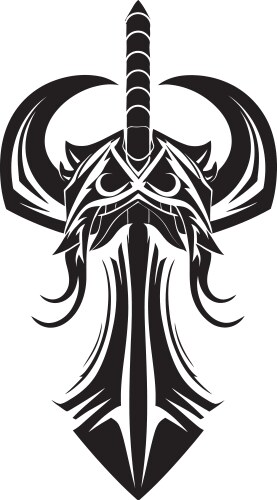 Sorcerers scourge battle axe logo icon titans Vector Image