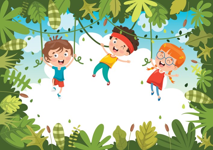 Kids camping Royalty Free Vector Image - VectorStock