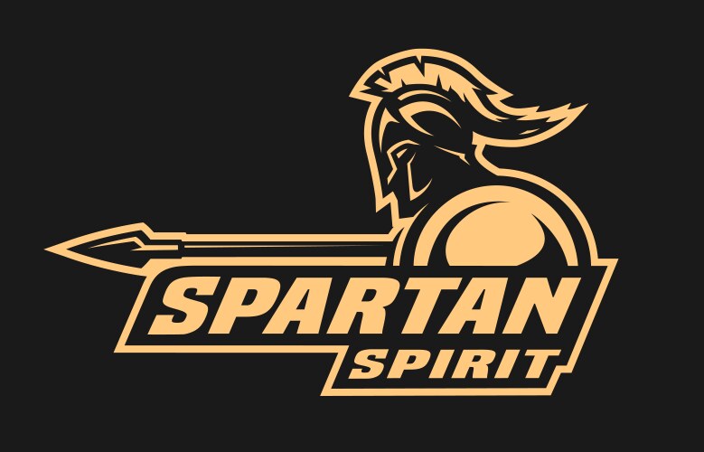 Spartan warrior with weapons and armor logo Vector Image