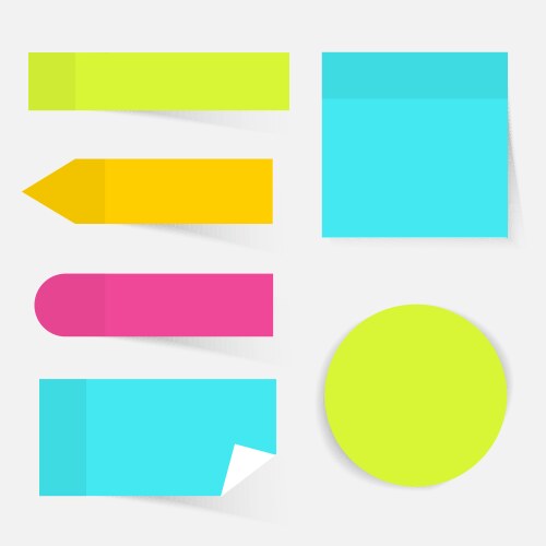 Memo stickers collection sticky notes Royalty Free Vector
