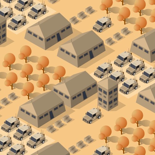 Background 3d army armed troop isometric armed Vector Image