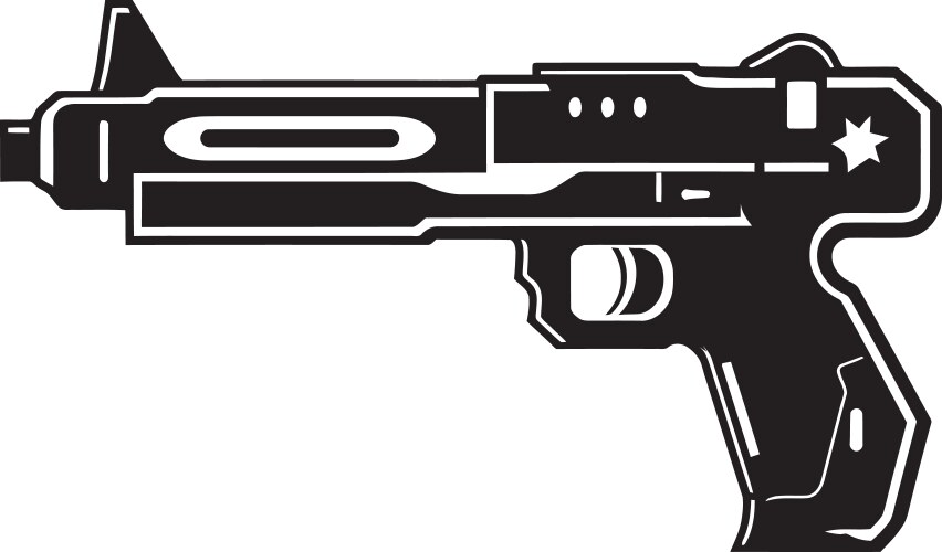 Laser bullet blaster emblematic futuristic photon Vector Image