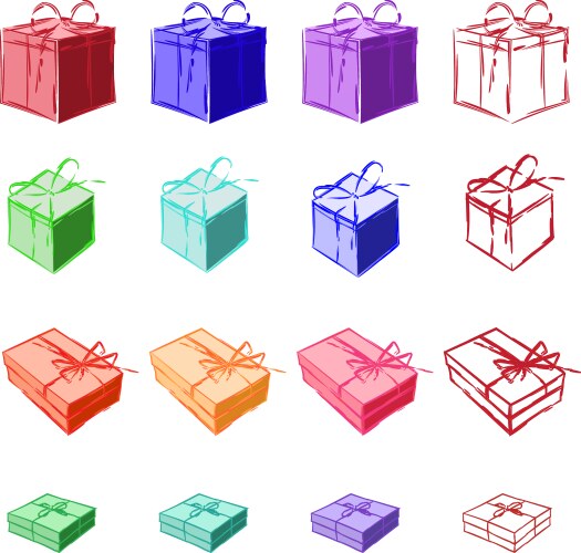 Colorful boxes Royalty Free Vector Image - VectorStock