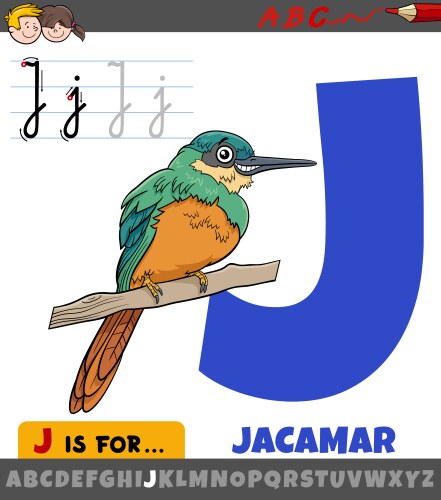 Cartoon spanish alphabet with animals Royalty Free Vector