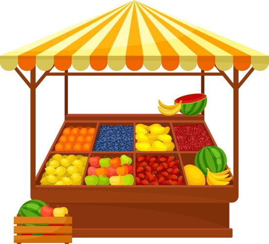 Market pavilion for sale fruit Royalty Free Vector Image