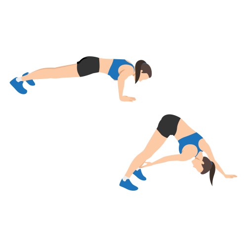 Woman doing plank shoulder taps exercise Vector Image