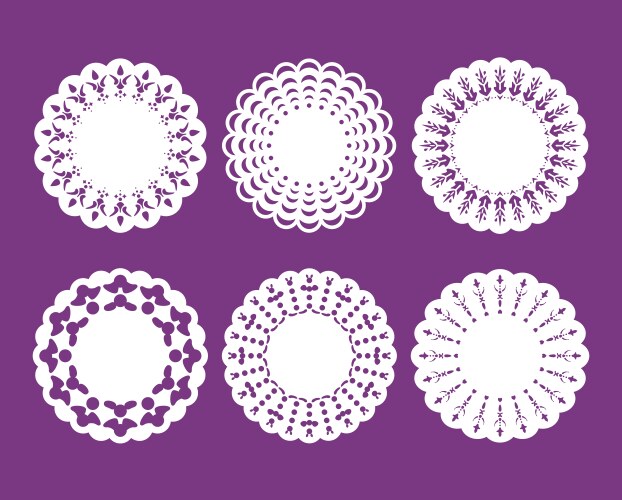 White Lace Doily Frames Royalty Free Vector Image