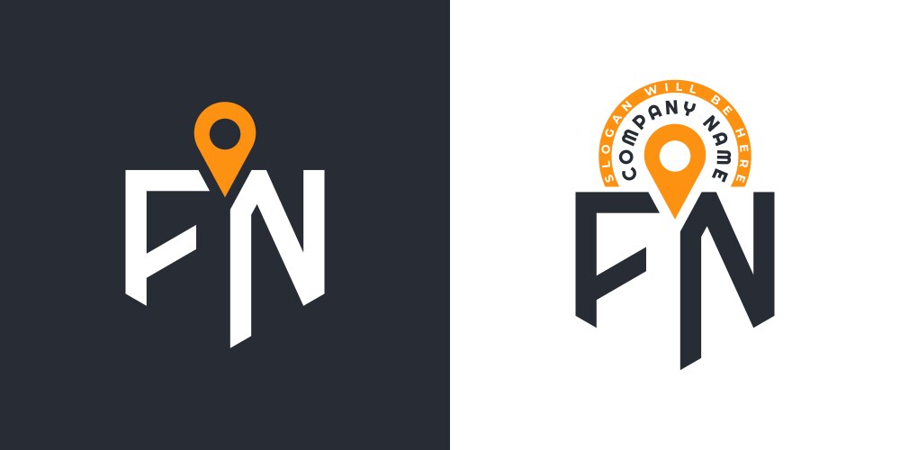 Ip location logo bundle letter dual icons Vector Image