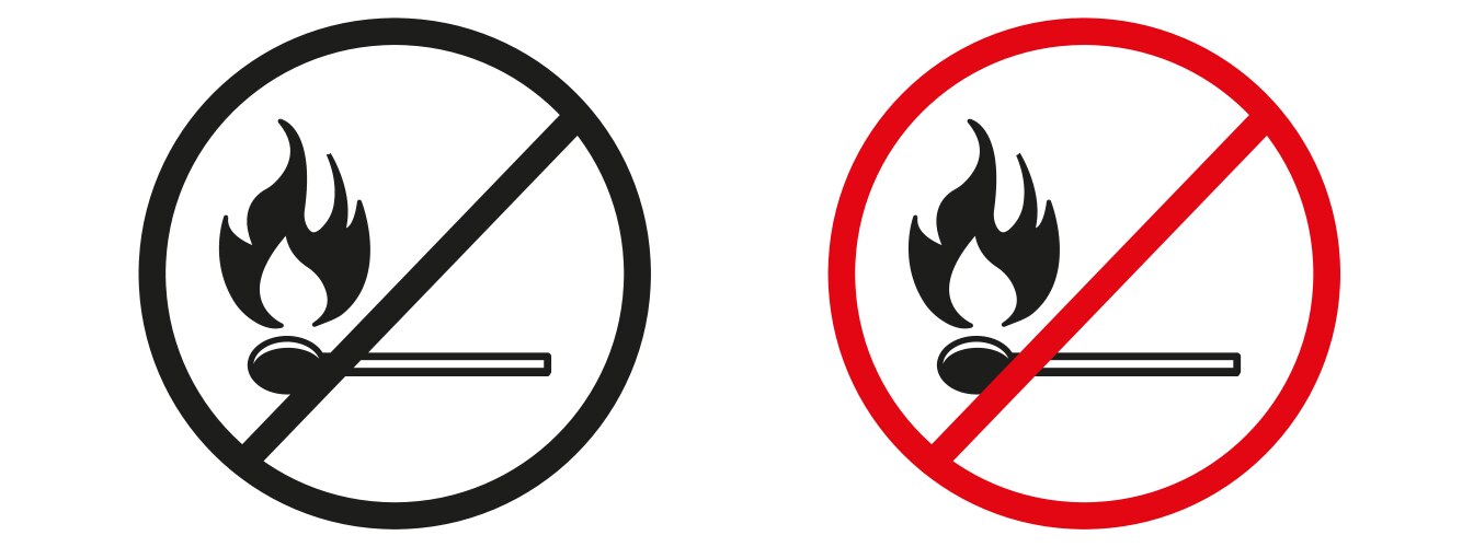 Barbecue fire prohibited sign prevent fire Vector Image