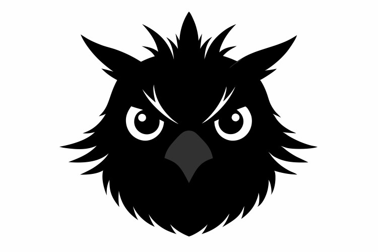 Cuckoo face black silhouette c Royalty Free Vector Image