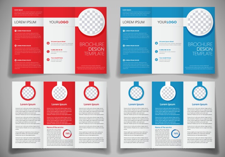 Business development conference trifold brochure Vector Image