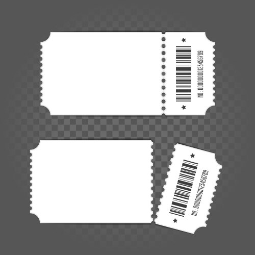 Modern White Ticket Template Royalty Free Vector Image