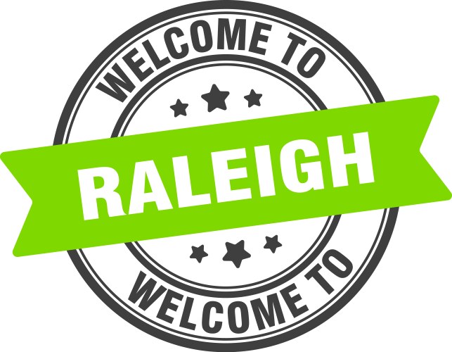 Welcome to raleigh stamp round sign Royalty Free Vector