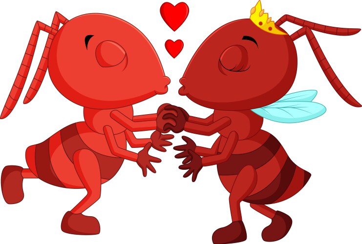Cute red ant sadness Royalty Free Vector Image