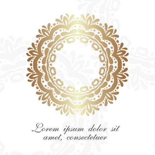 Golden circle decor elegant ornamental emblem Vector Image