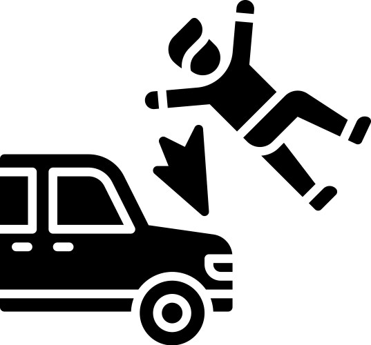 Car crash involving a human icon accident Vector Image