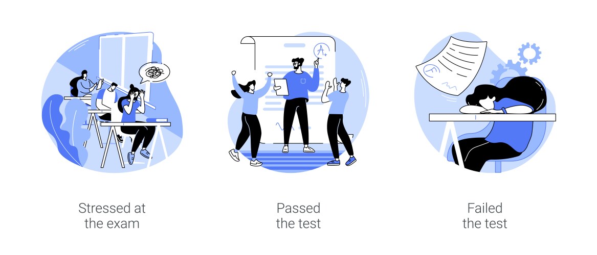 Elementary school student assessment isolated Vector Image