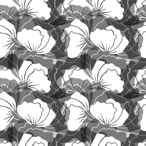 Monochrome Seamless Pattern With Abstract Retro Vector Image