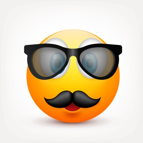 Nerd Face Emoji - Clever Smiley – Royalty-Free Vector | VectorStock