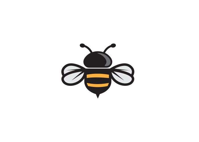 Yellow bee icon flat cartoon style with black head – Royalty-Free ...