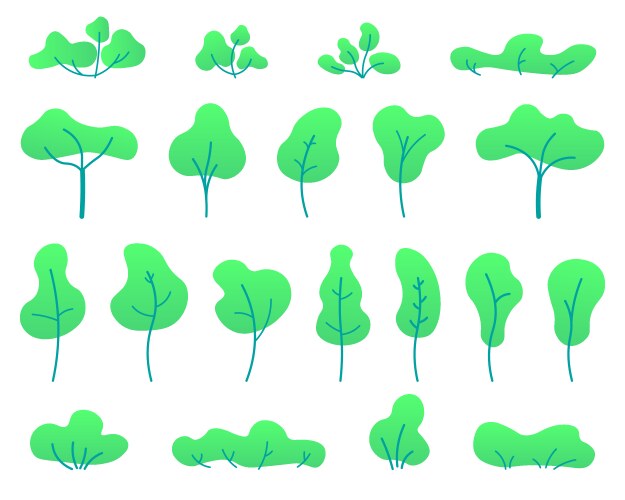Flat trees in a design Royalty Free Vector Image