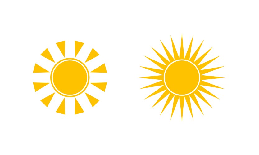 Sun icons sunshine sunset Royalty Free Vector Image