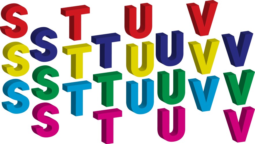 3d alphabets j k and l letters Royalty Free Vector Image