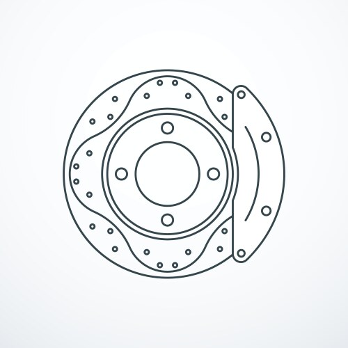 Motorcycle brake disc isolated Royalty Free Vector Image
