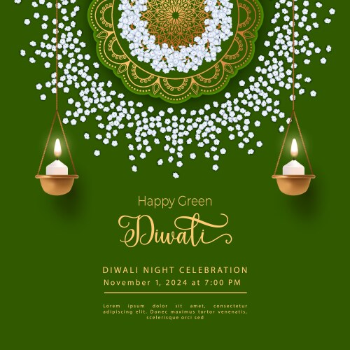 Diwali festival poster traditional background Vector Image