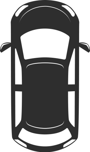 Coupe car top view motor vehicle black icon Vector Image