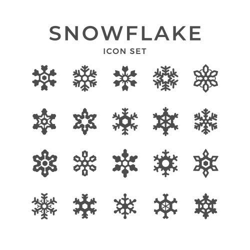 Simple snowflake icons Royalty Free Vector Image