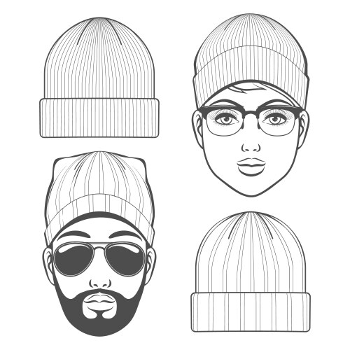 Bearded man logo Royalty Free Vector Image - VectorStock