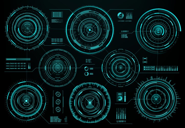 Hud loading progress bars sci fi interface Vector Image