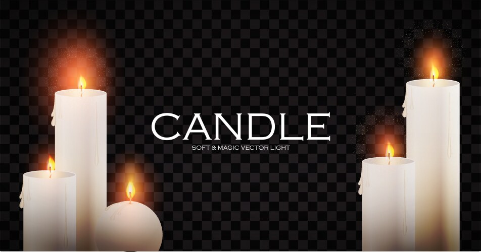 Candles cartoon set wax paraffin spa Royalty Free Vector