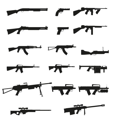 Gun Black and White Vector Images (over 89,000)